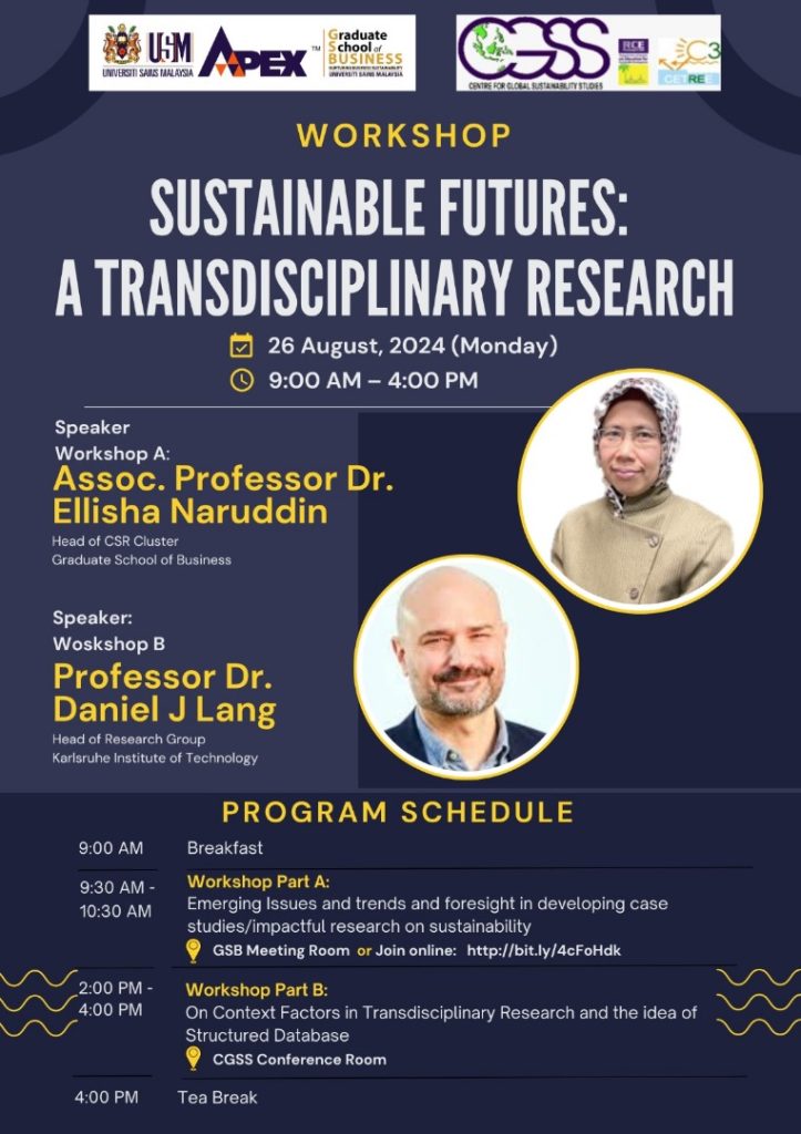 Workshop on sustainable futures: A transdisciplinary research ...
